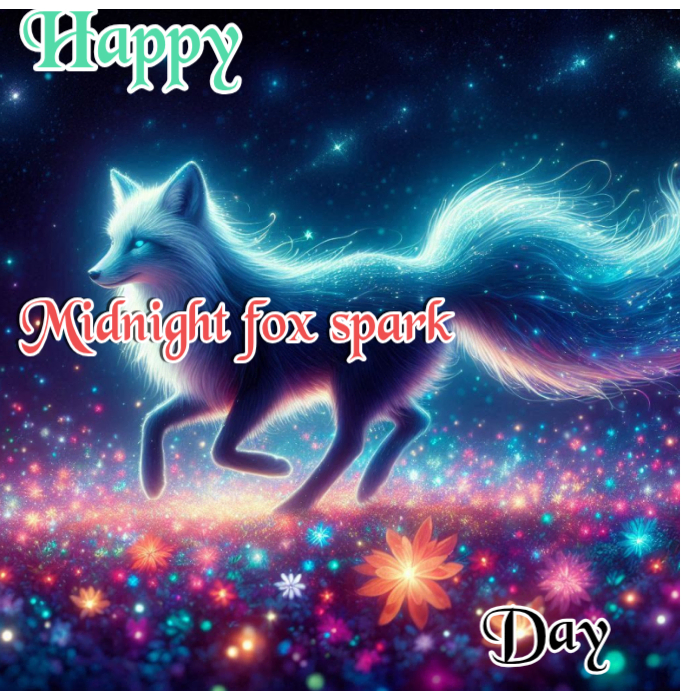 Purple Collage Happy Midnight Fox Spark Day And Instagram Post Template ...
