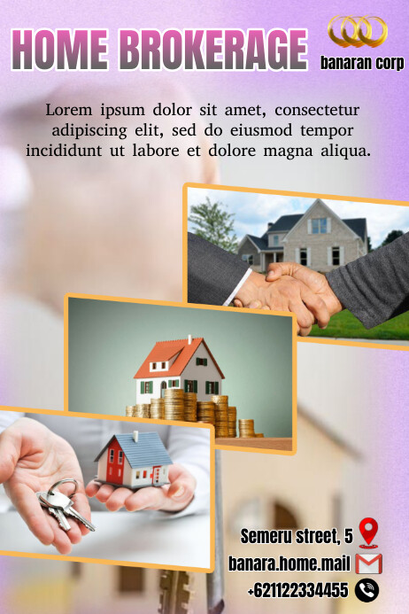 Purple Collage Home Brokerage Poster Template | PosterMyWall