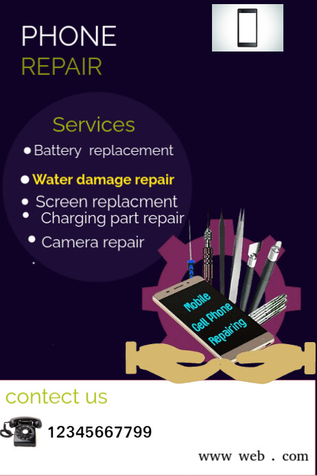 Modèle Purple Collage Phone Repair Poster | PosterMyWall