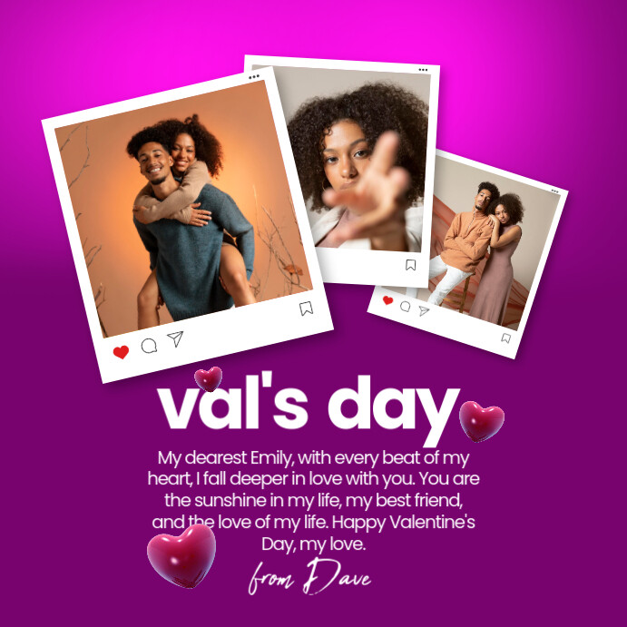 Copy of Purple Collage Val's Day Instagram Post | PosterMyWall