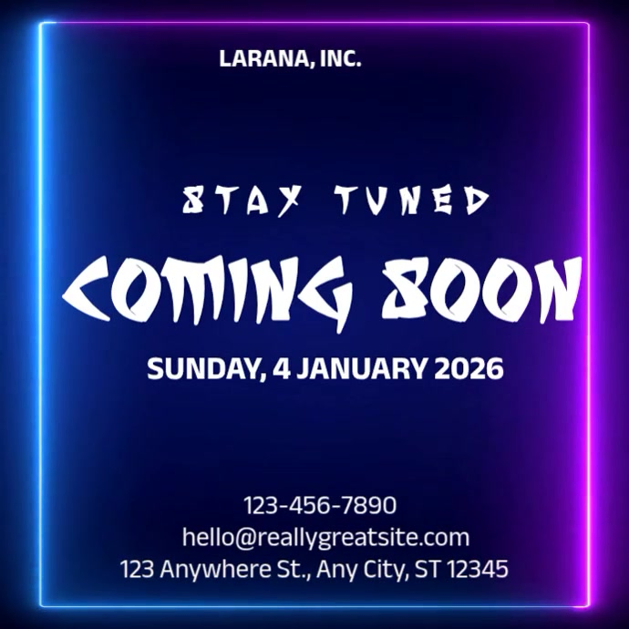 Purple Coming Soon Announcement Instagram Post Video Template ...
