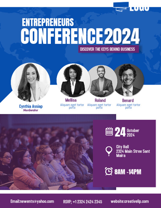 Copy of Purple Conference Template Flyer (us Letter) | PosterMyWall