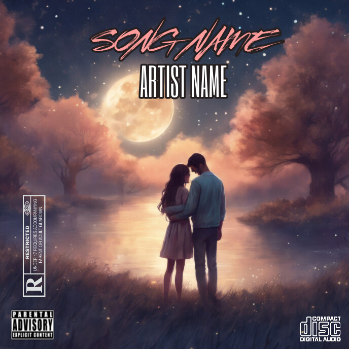 Purple Couple Love Music Album Cover Design Template | PosterMyWall