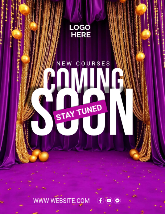 Purple Course Announcement Flyer Template | PosterMyWall