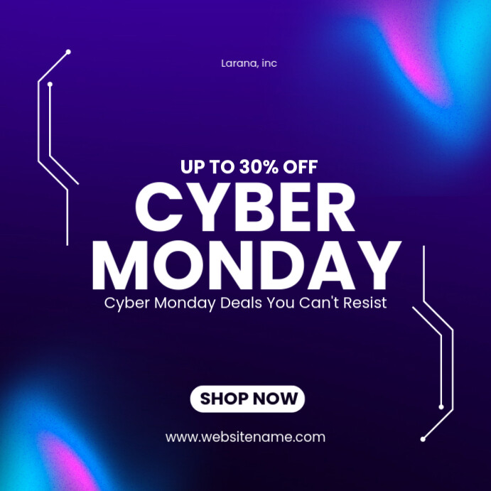 Purple Cyber Monday Instagram Post Template | PosterMyWall