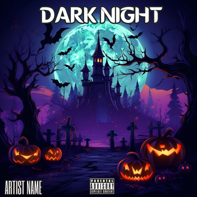 Purple Dark Night Music Album Cover Album Cov Template | PosterMyWall