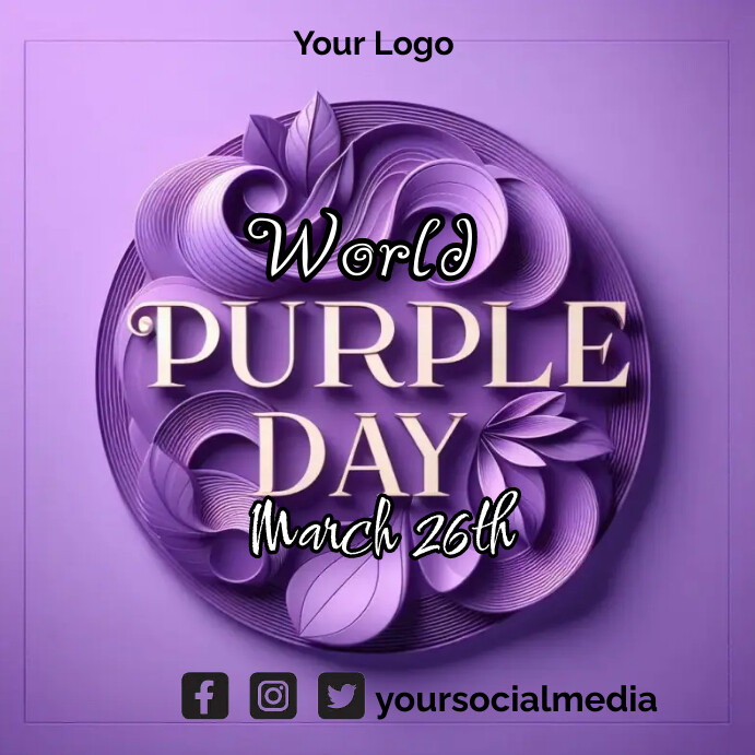 Plantilla de Purple Day Poster | PosterMyWall