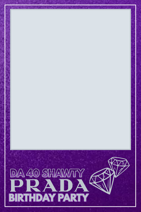Copy of Purple Diamonds Prada Birthday Photo Frame Te | PosterMyWall
