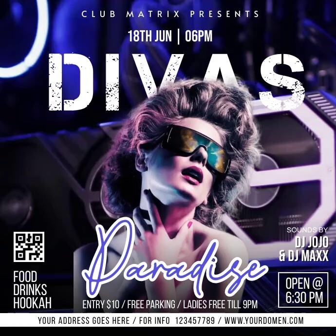 Purple Divas Paradise Instagram Post Template | PosterMyWall