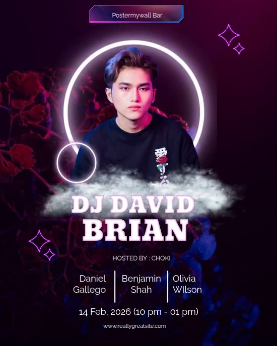 Purple Dj Party Poster Instagram Portrait Template | PosterMyWall
