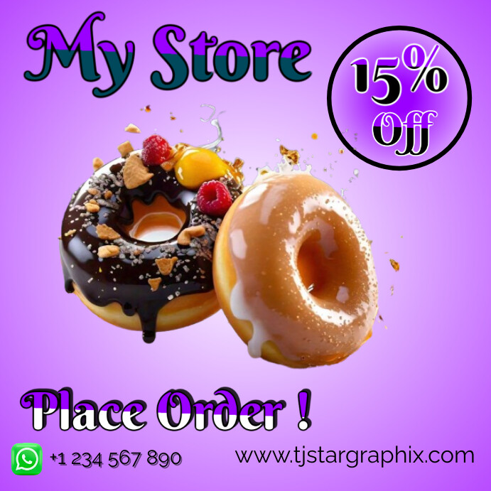 Purple Doughnut Instagram Post Templat | PosterMyWall