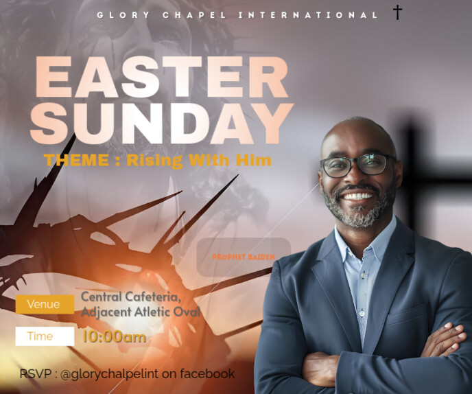 Purple Easter Sunday Program Template | PosterMyWall