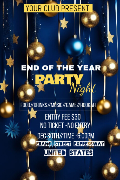 Purple End Of The Year Party Poster Template | PosterMyWall