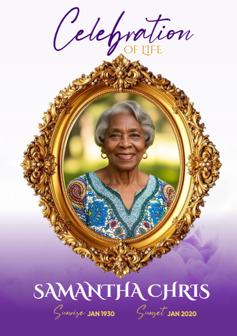 Purple Eulogy cover Template | PosterMyWall