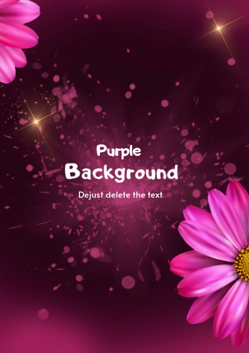 Purple Floral Background A4 Template | PosterMyWall