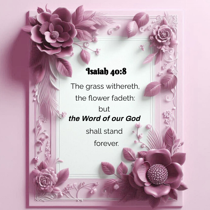 Purple Floral Bible Verse Instagram Post Template | PosterMyWall
