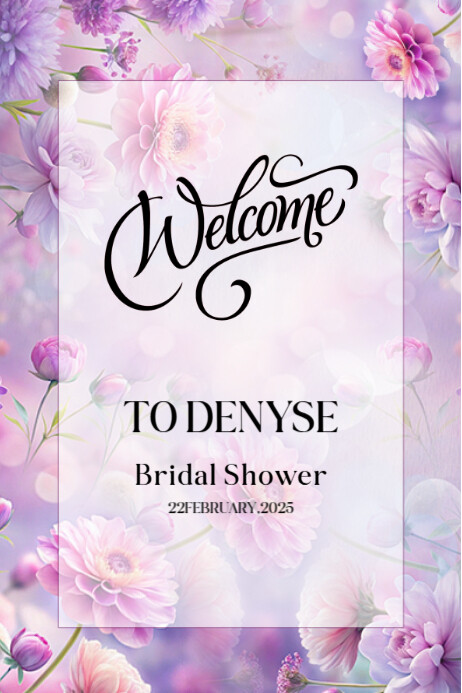 Purple floral bokeh Welcome Poster Template | PosterMyWall