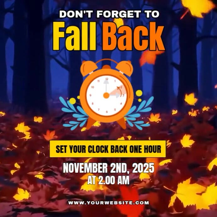 Purple Floral Fall Back Daylight Saving Time Pos Instagram Template ...