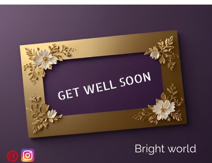 Purple Floral Get Well Soon Flyer (us Letter Template | PosterMyWall