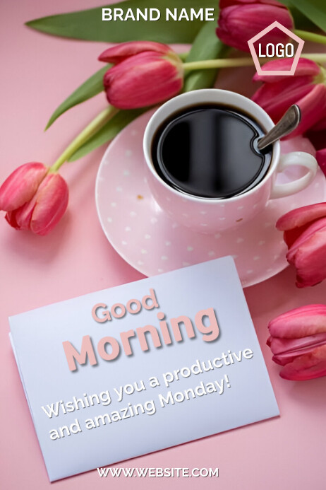 Purple Floral Good Morning Poster Template | PosterMyWall