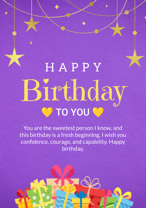 Plantilla de Purple Floral Happy Birthday Celebration Temp | PosterMyWall