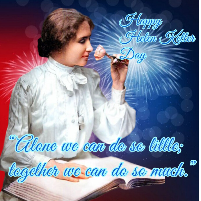 Purple Floral Happy Helen Keller Day Celebrat Template | PosterMyWall