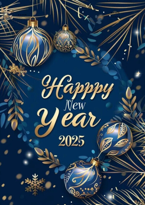 Purple Floral Happy New Year Template A4 | PosterMyWall