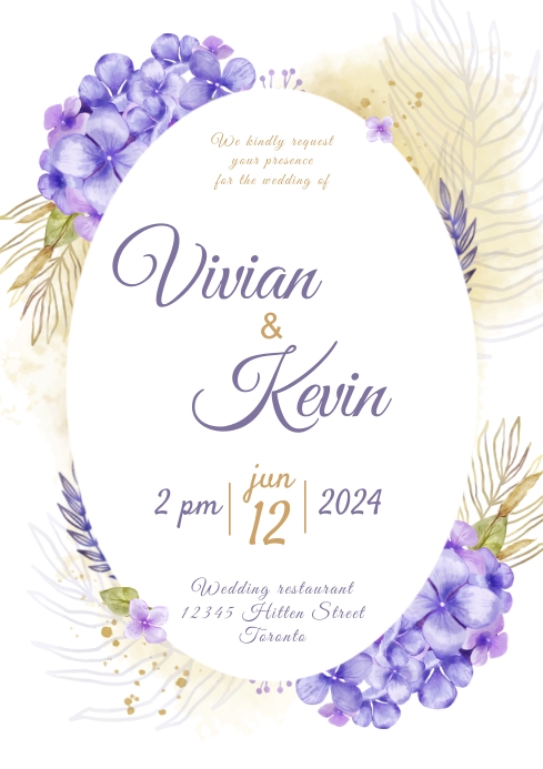 Purple Floral Invitation Template | PosterMyWall