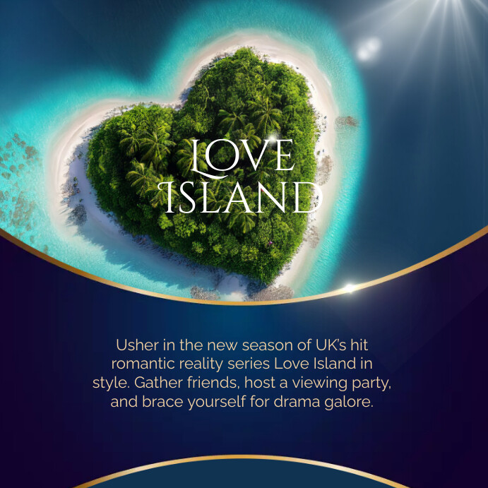 Purple Floral Love Island Day Instagram Post Template | PosterMyWall