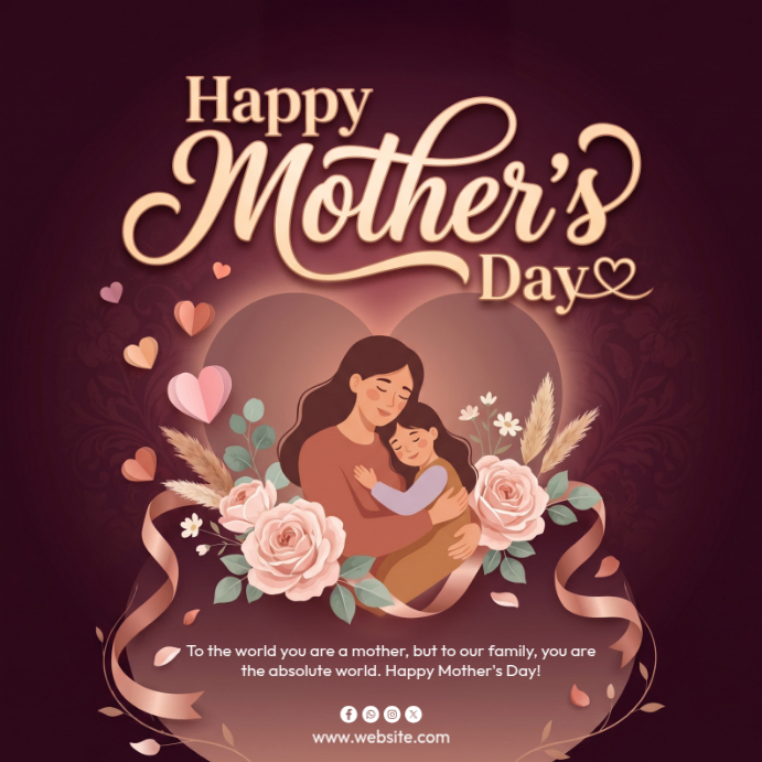 Purple floral mother's day instagram post Template | PosterMyWall