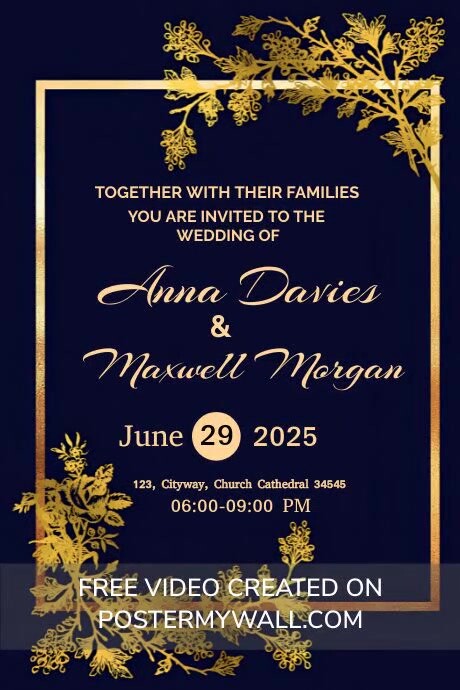 Purple Floral Wedding Template Poster | PosterMyWall
