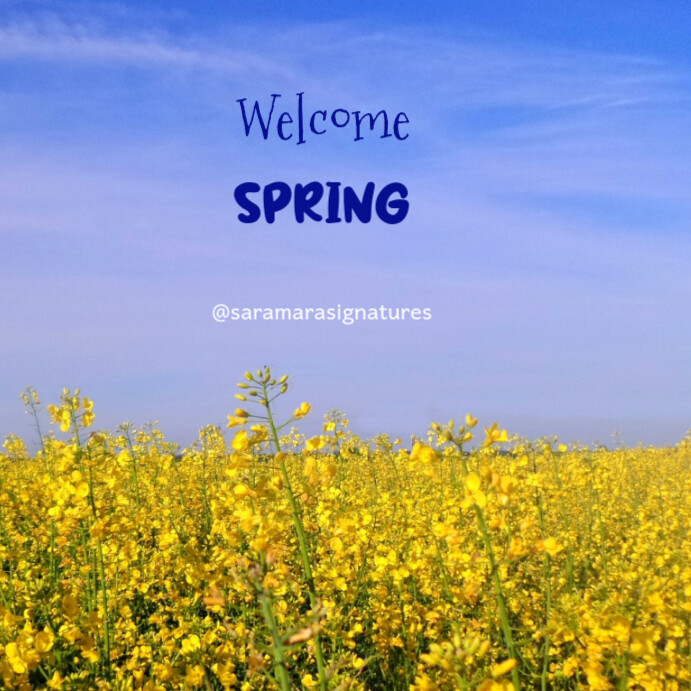 Purple Floral Welcome Spring Instagram Post Template | PosterMyWall