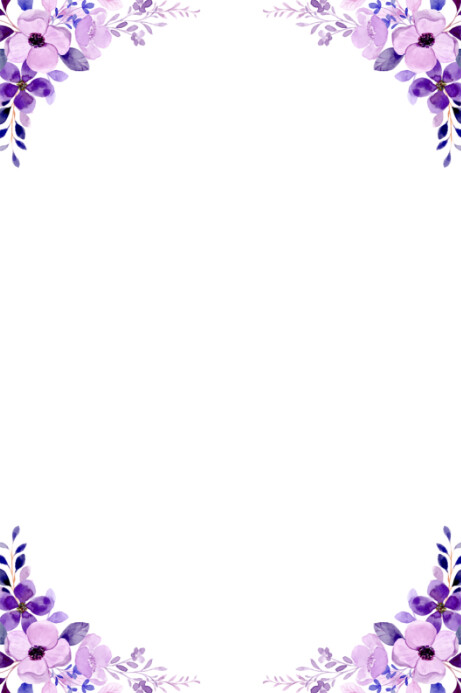 Purple Flower Page Border Template | PosterMyWall