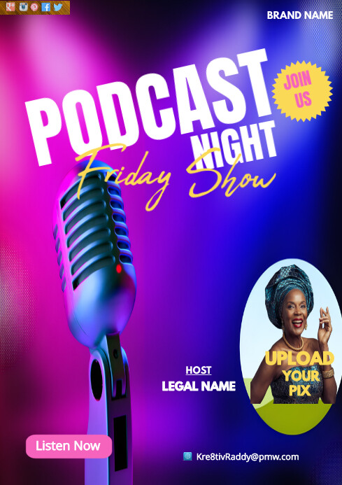 Purple Friday Night Show A4 Template | PosterMyWall