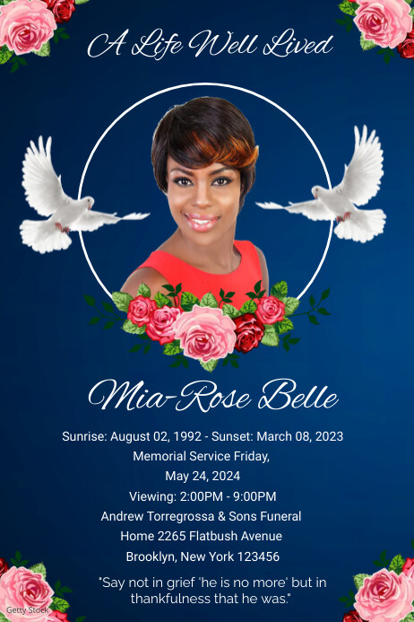 Purple Funeral Flyer Poster Template | PosterMyWall