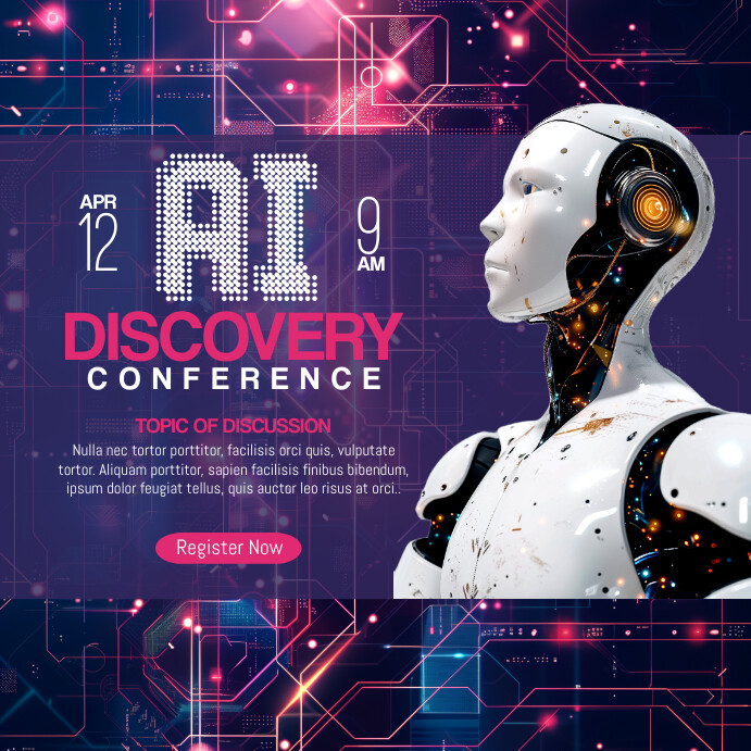 Purple Futuristic Ai Conference Instagram Pos Template | PosterMyWall