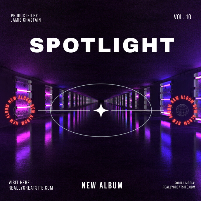 Purple Futuristic Album Cover Template | PosterMyWall