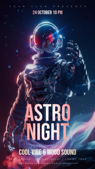 Copy of Purple Futuristic Astro Night Party Instagram Story | PosterMyWall