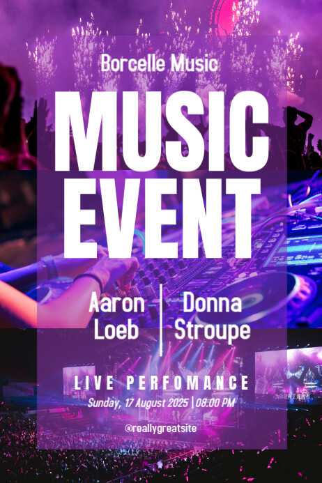 Copy of Purple Futuristic Borcelle Music Event Poster | PosterMyWall