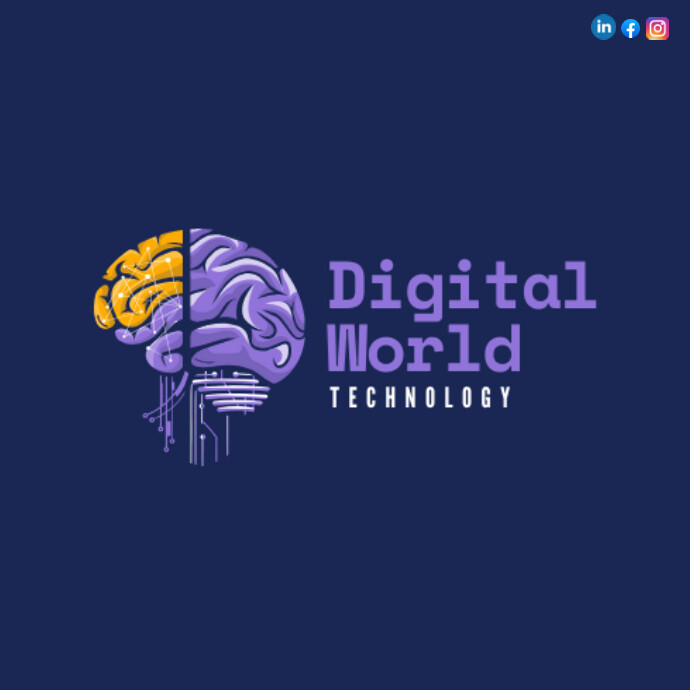 Purple Futuristic Digital World Logo Template | PosterMyWall