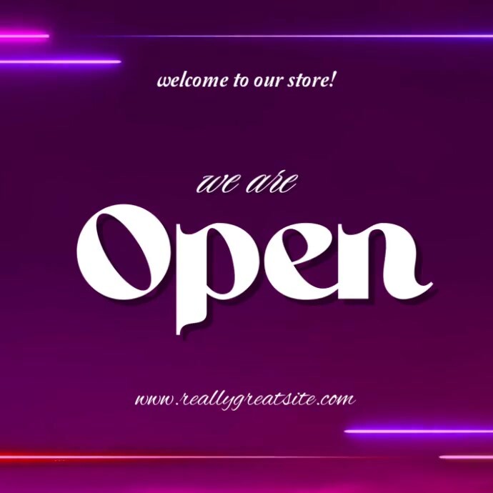 Copy of Purple Futuristic Dynamic Open Announcement Video Template ...