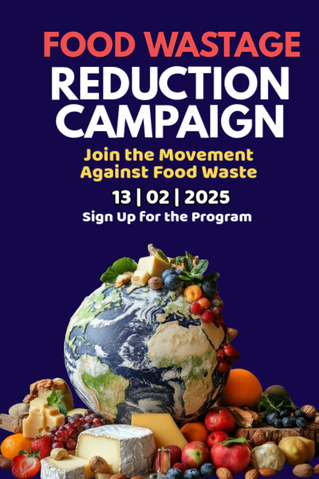 Copy of Purple Futuristic Food Wastage Reduction Poster | PosterMyWall