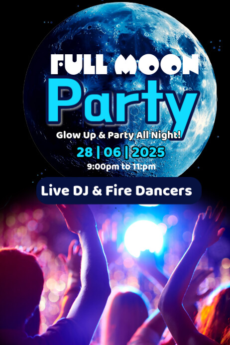 Copy of Purple Futuristic Full Moon Party Poster | PosterMyWall