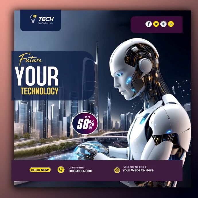 Purple Futuristic Future Ai Technology Sale | PosterMyWall