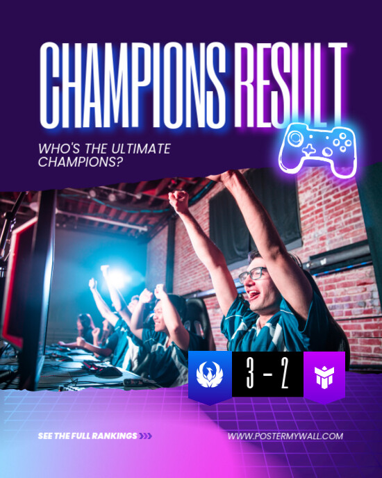 Copy of Purple Futuristic Gaming Champions Instagram Portrait ...