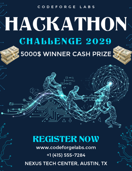 Purple Futuristic Hackathon Event Flyer Template | PosterMyWall