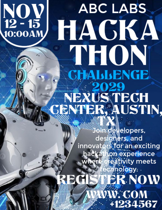 Copy of Purple Futuristic Hackathon Event Flyer | PosterMyWall