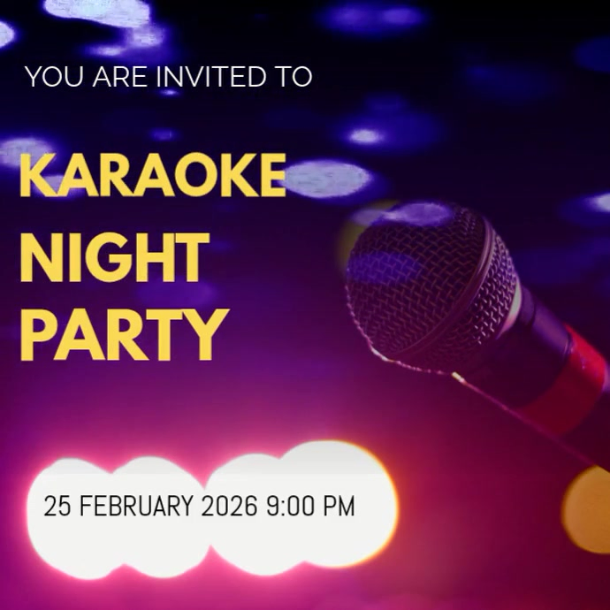Purple Futuristic Karaoke Night Party Music Event Instagram Video Post ...