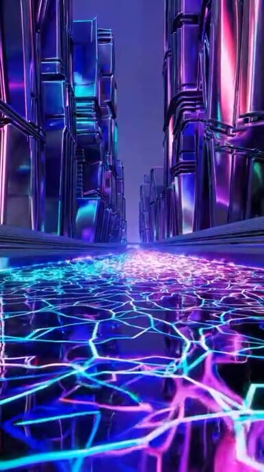 Purple Futuristic Led Light Mobile Video Instagram Reel เทมเพลต ...