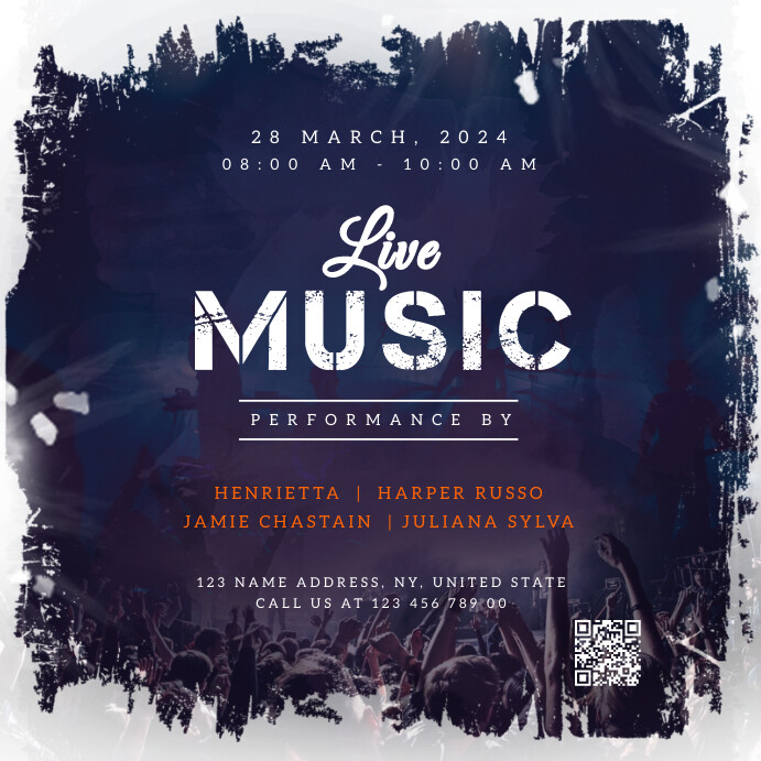 Purple Futuristic Live Music Maximalist Intag Template | PosterMyWall